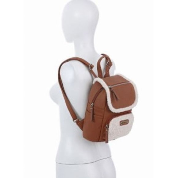 Rosetti | Bags | Tinley Faux Sherpa Small Backpack Tortoise Shearling ...
